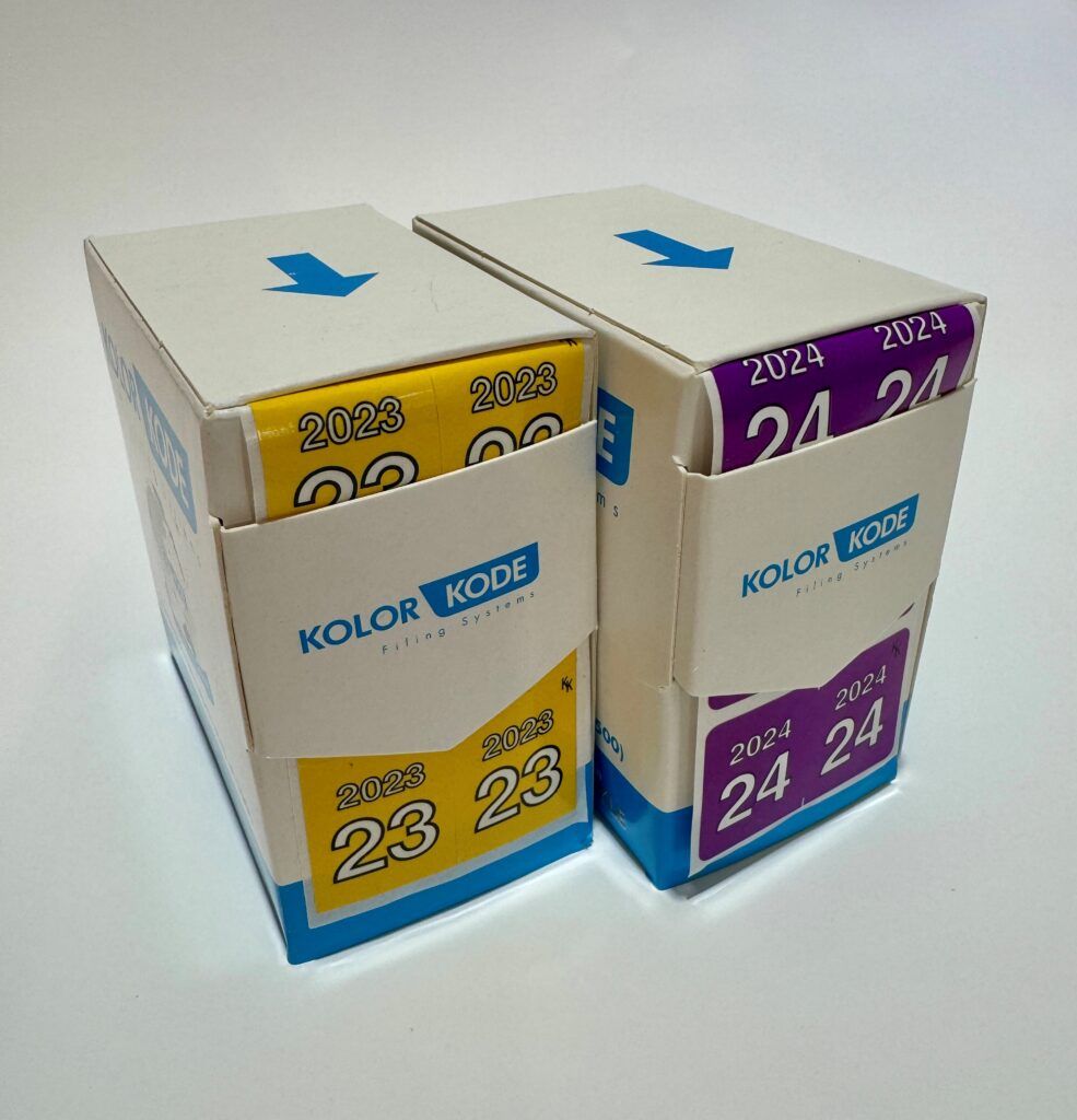 Year 24mm Side Tab Labels - Rolls - KolorKode